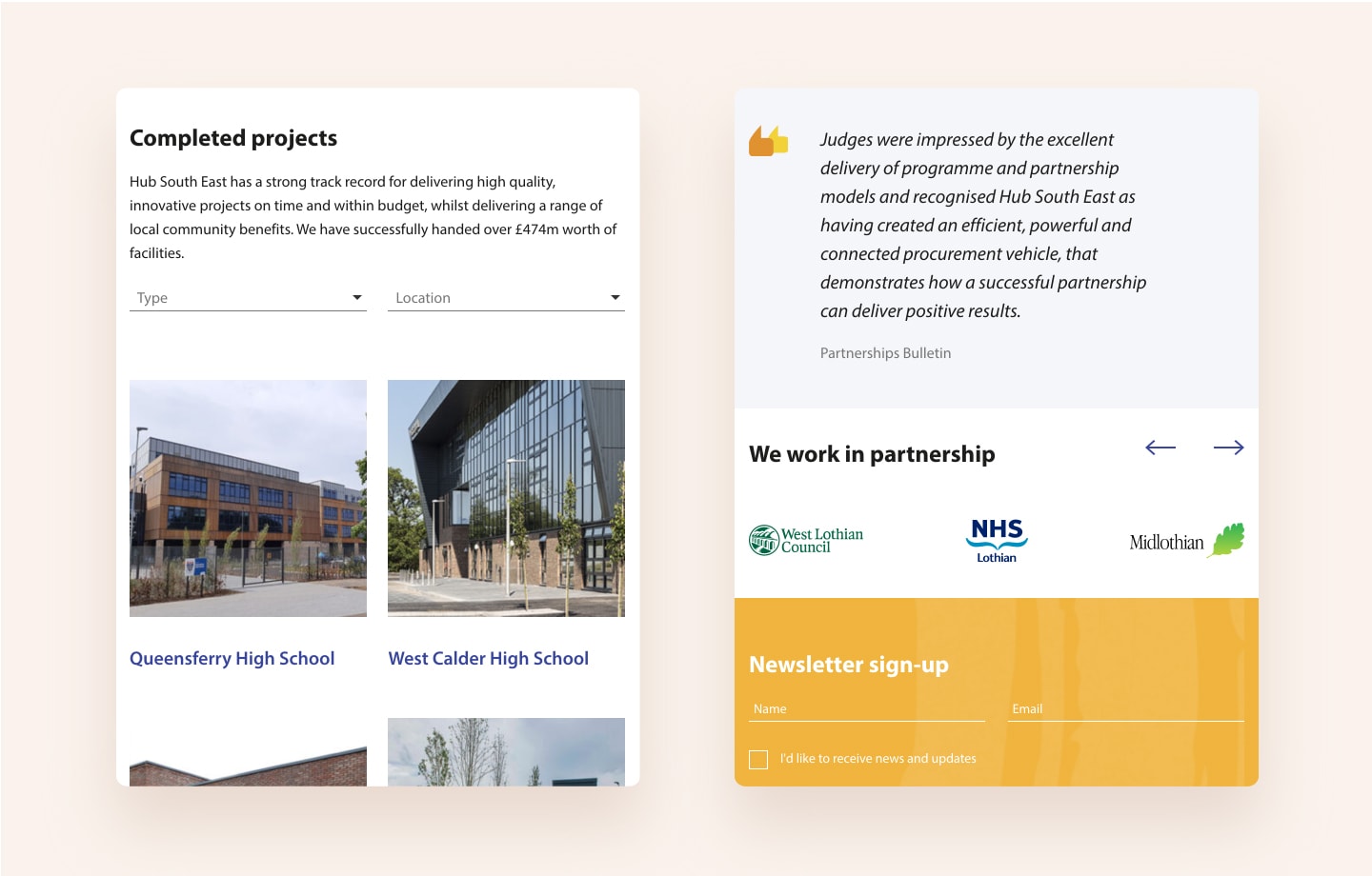 Website Design For Hub South East Scotland